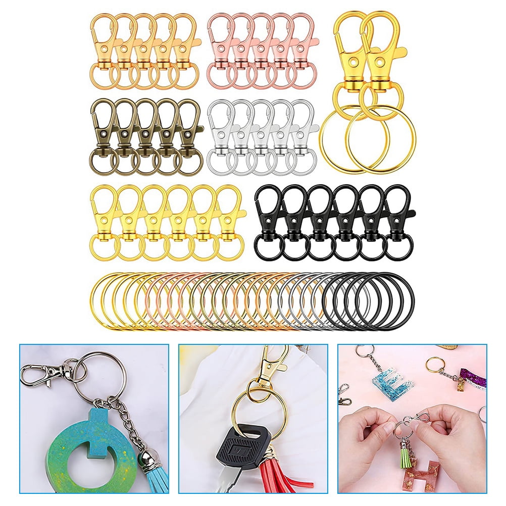 PAMINGONO 35Set Key Ring Accessories Metal Lobster Clasp Keychain ...
