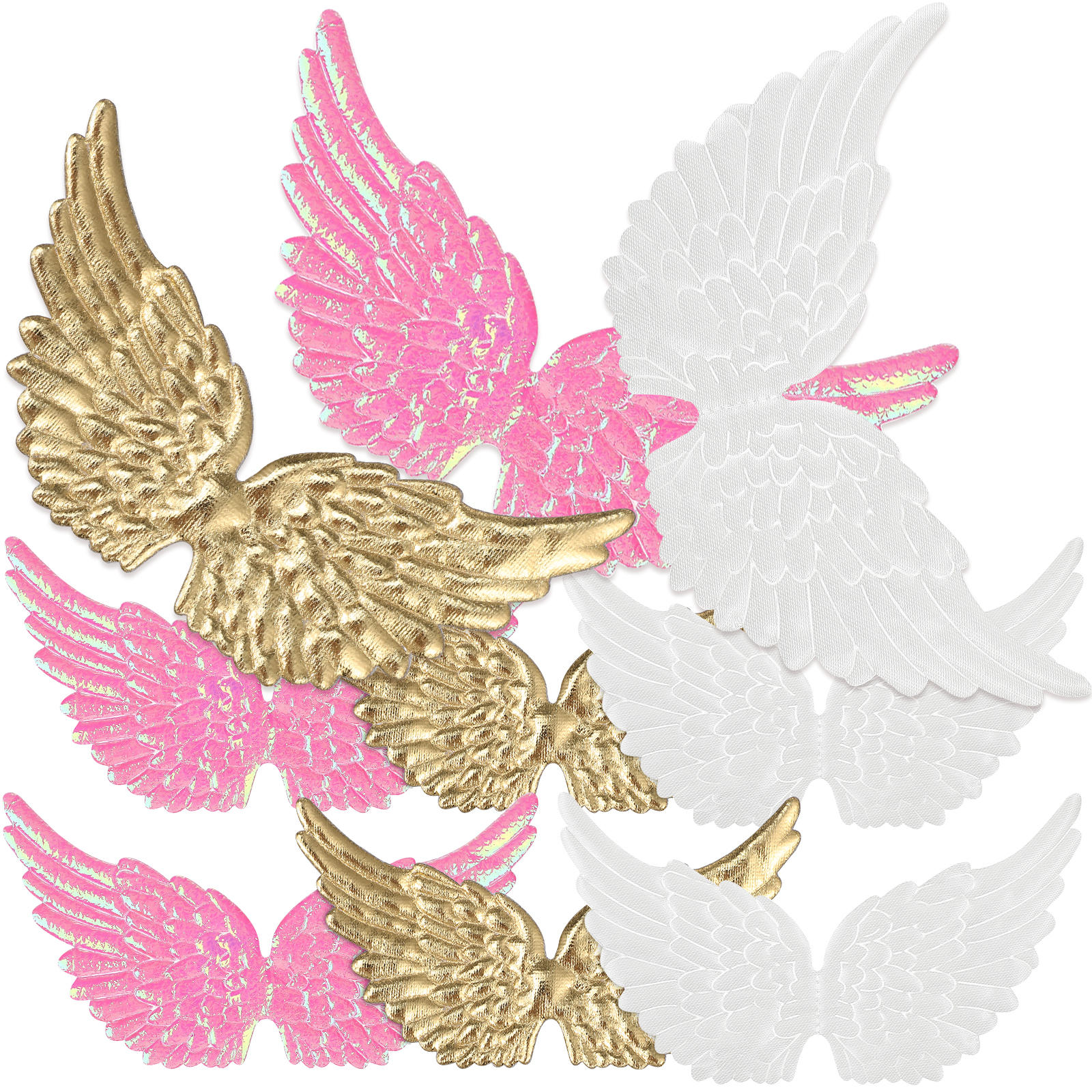 PAMINGONO 36 Pcs Wings for Crafts and Diy Projects in Gold Pink White ...