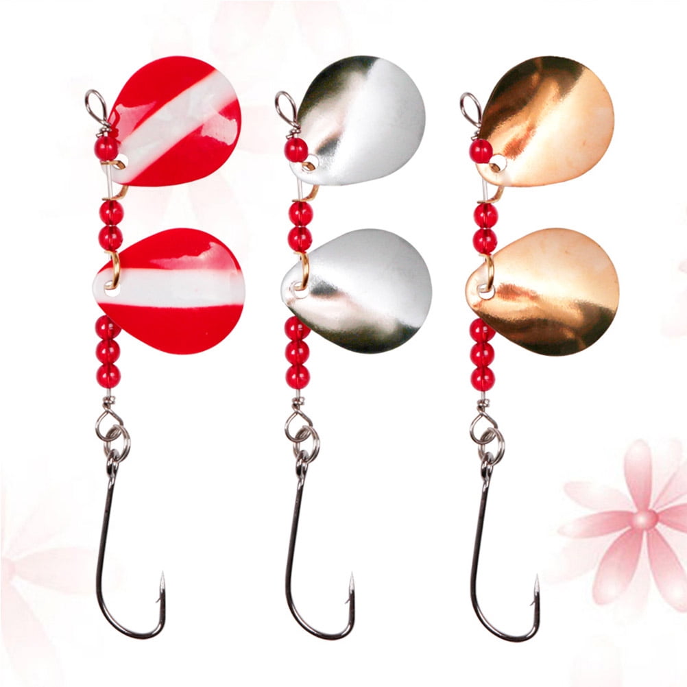 PAMINGONO 3Pcs Metal Fishing Baits Assorted Color Perforated for Line ...