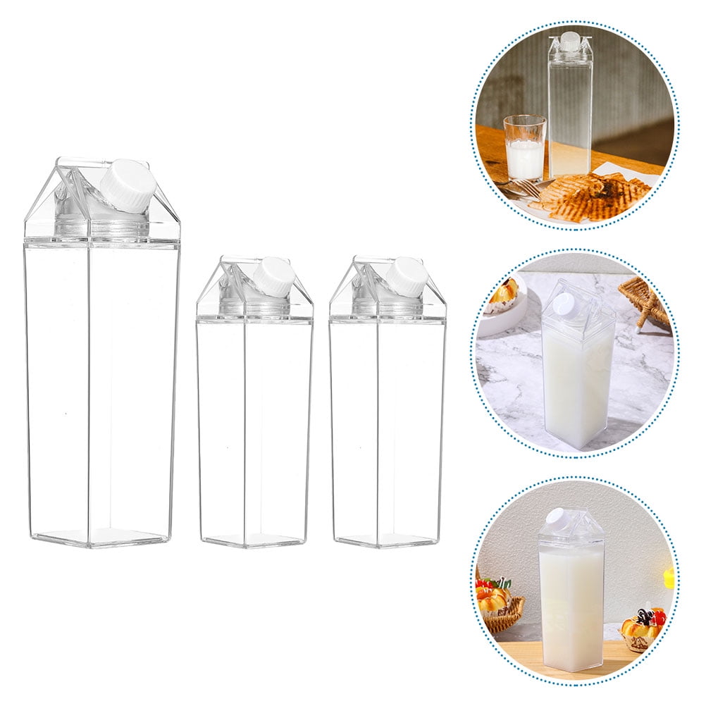PAMINGONO 3Pcs Small Milk Container For Camping Square Transparent ...