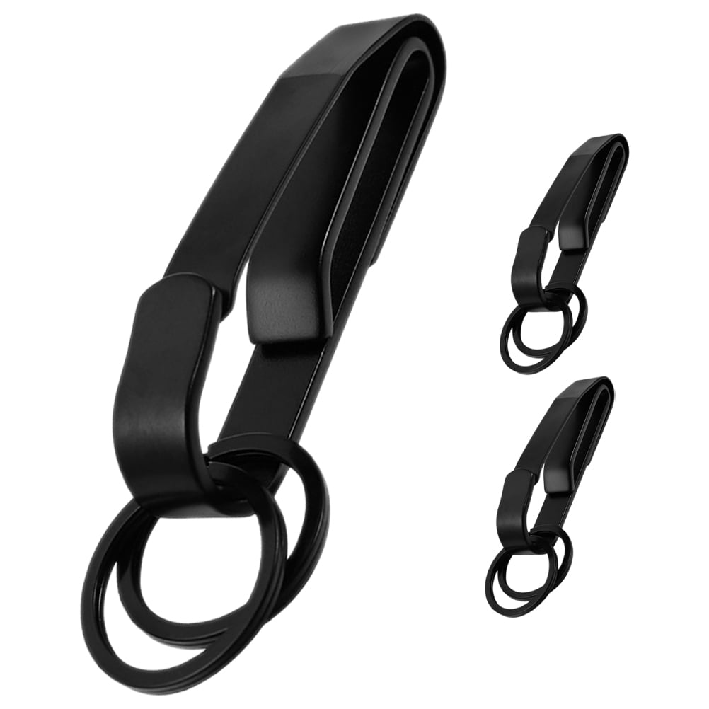 PAMINGONO Practical Keychain 3Pcs Black Stainless Steel Key Clips for ...