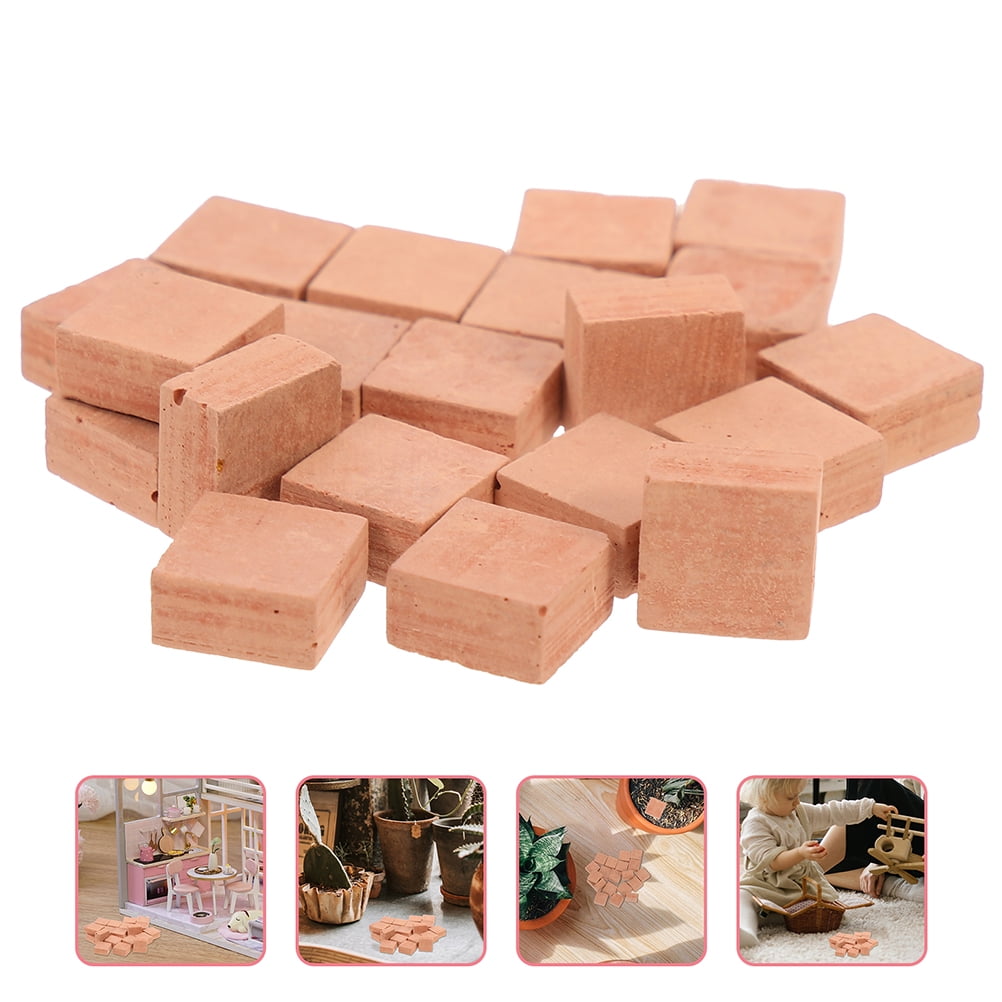 PAMINGONO 40Pcs Mini Building Blocks Pottery Clay Red for Diy Fake ...