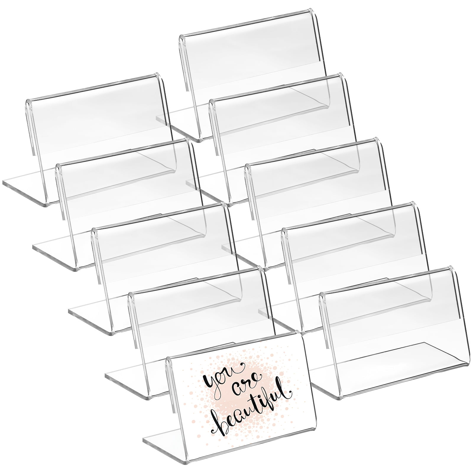 PAMINGONO Small Sign Holder Stand Plastic 48Pcs 2.36X1.69X1.02In ...