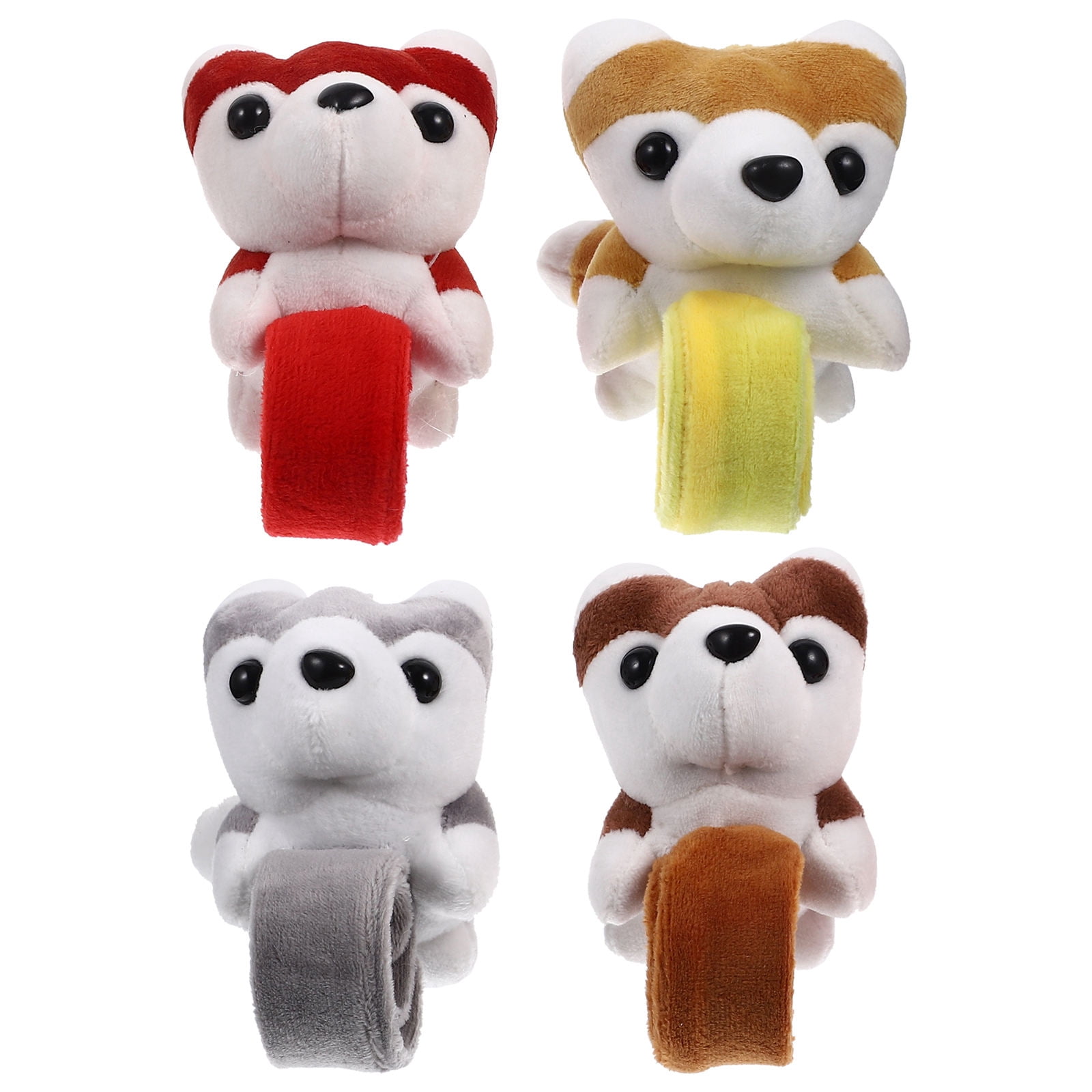 PAMINGONO 4Pcs Animal Shaped Slap Band Cute Plush Wristbands For ...