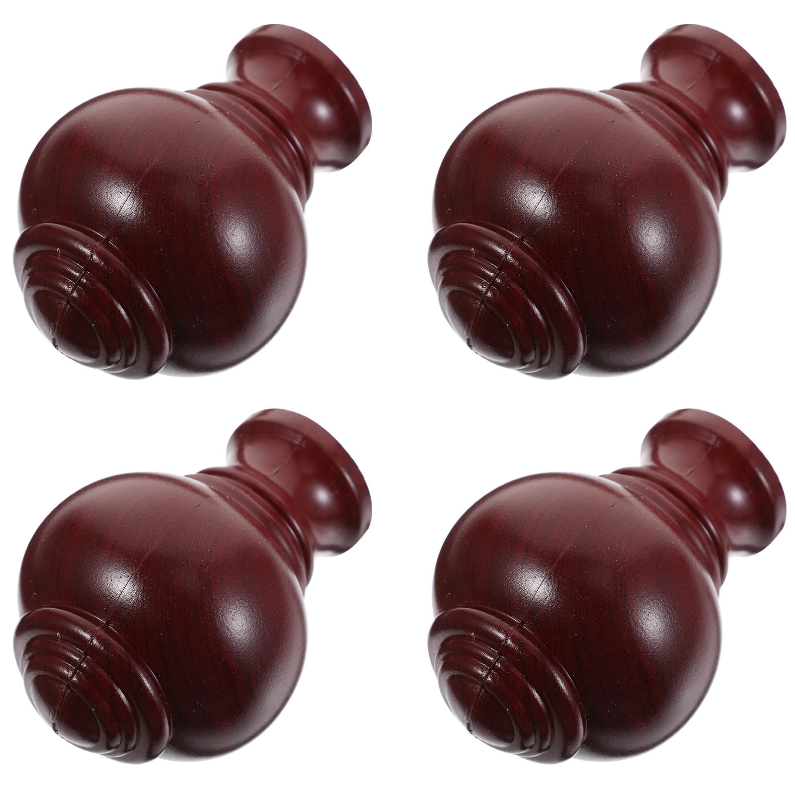 PAMINGONO 4Pcs Coffee Six-Leaf Plastic Curtain Rod Finials Easy to Install for Homeowners ...