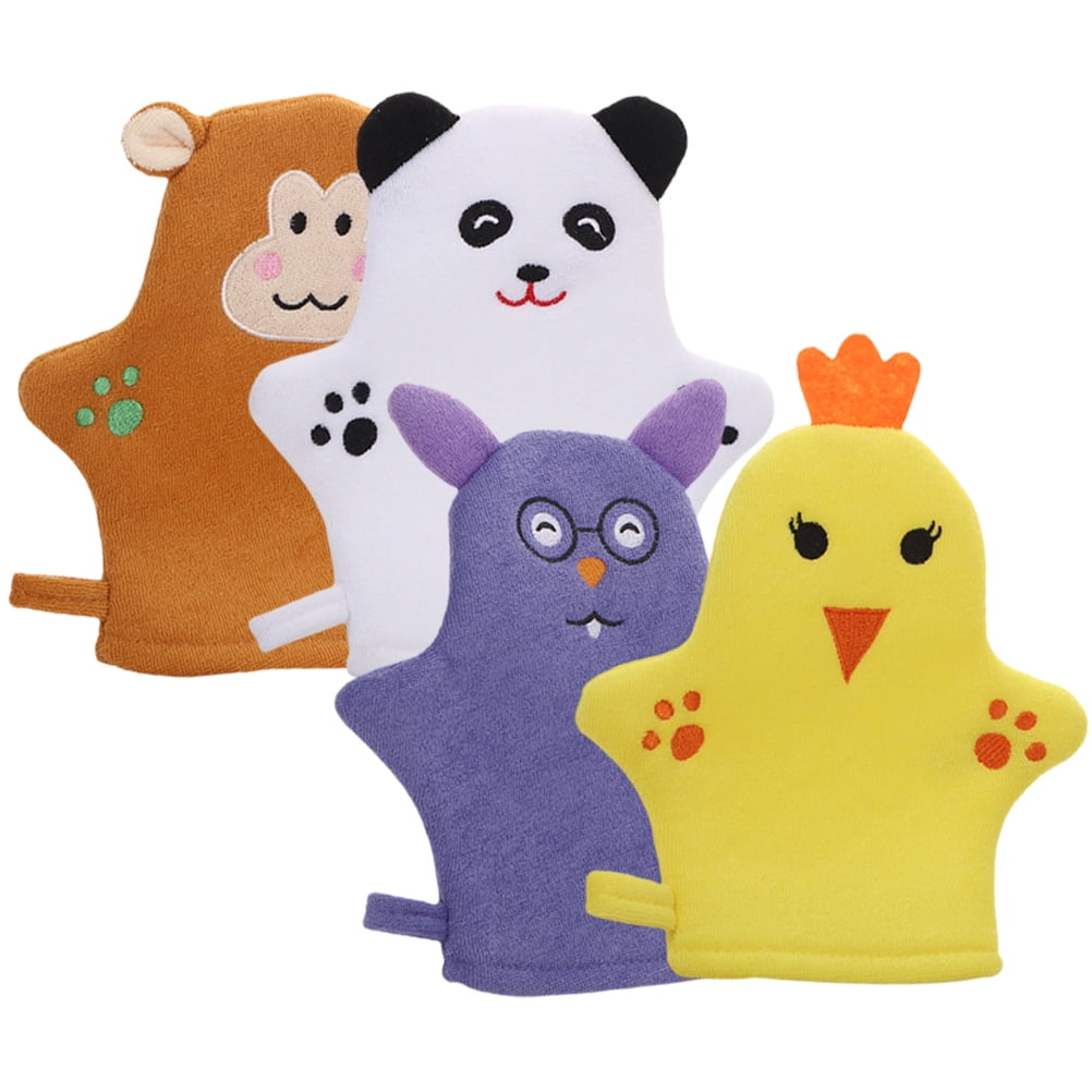 PAMINGONO 4Pcs Exfoliating Shower Glove Set for Kids in Assorted Color ...