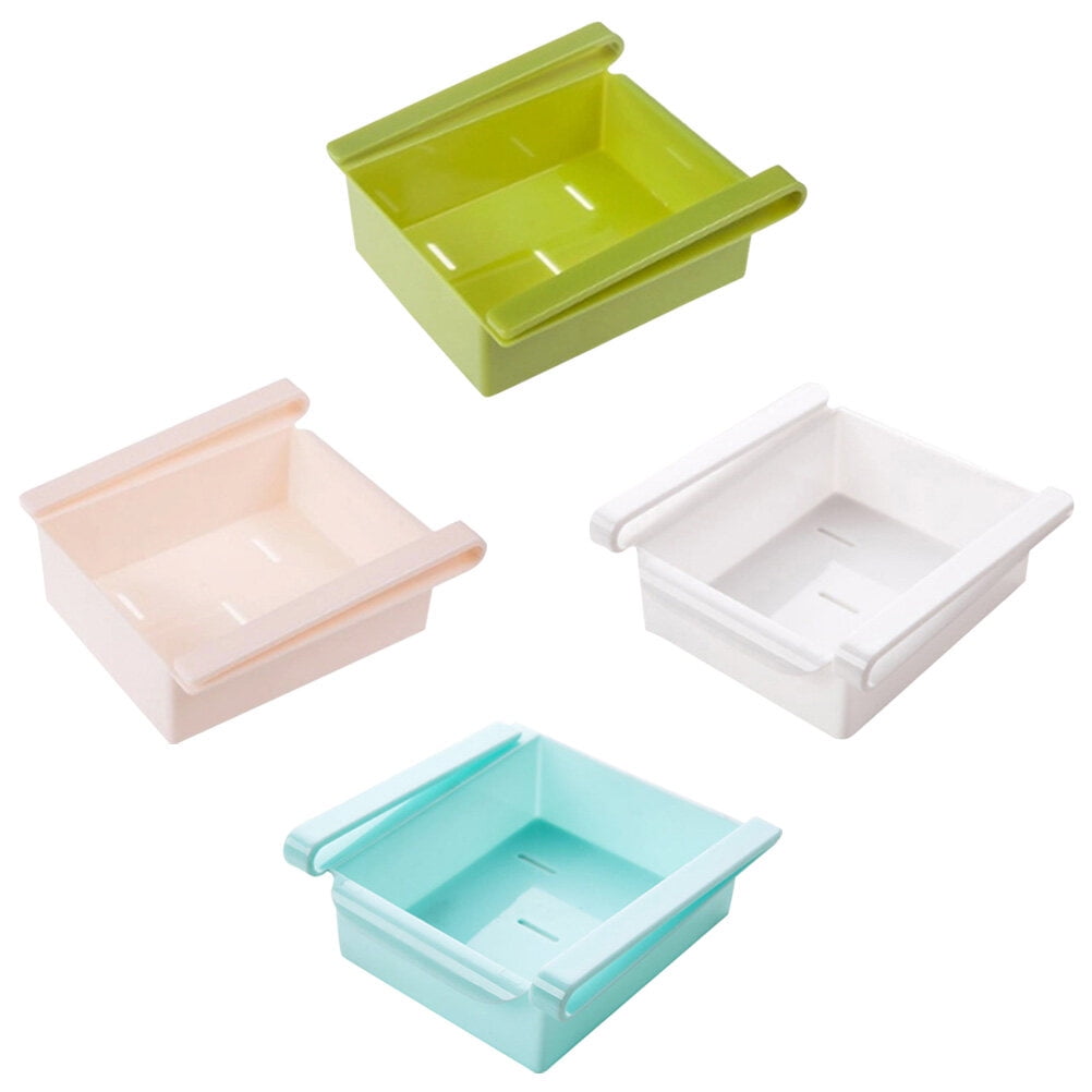 PAMINGONO 4Pcs Fridge Layer Storage Rack Pink Rectangular Food Crisper ...