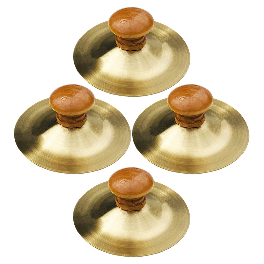 PAMINGONO 4Pcs Kids Instrument Finger Cymbals Golden for Toddlers and ...