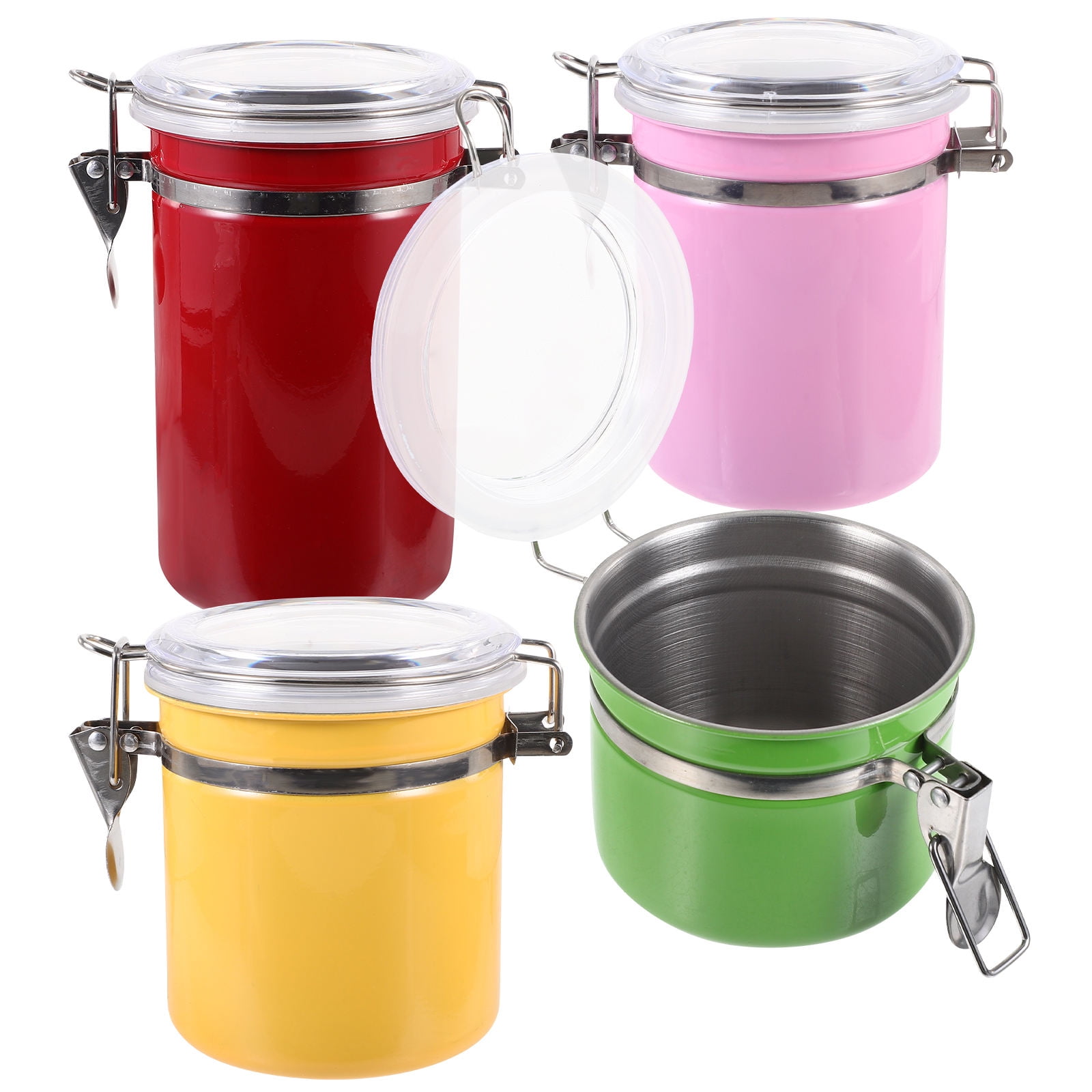PAMINGONO 4Pcs Multi-Function Coffee Bean Canister Airtight Sealed ...