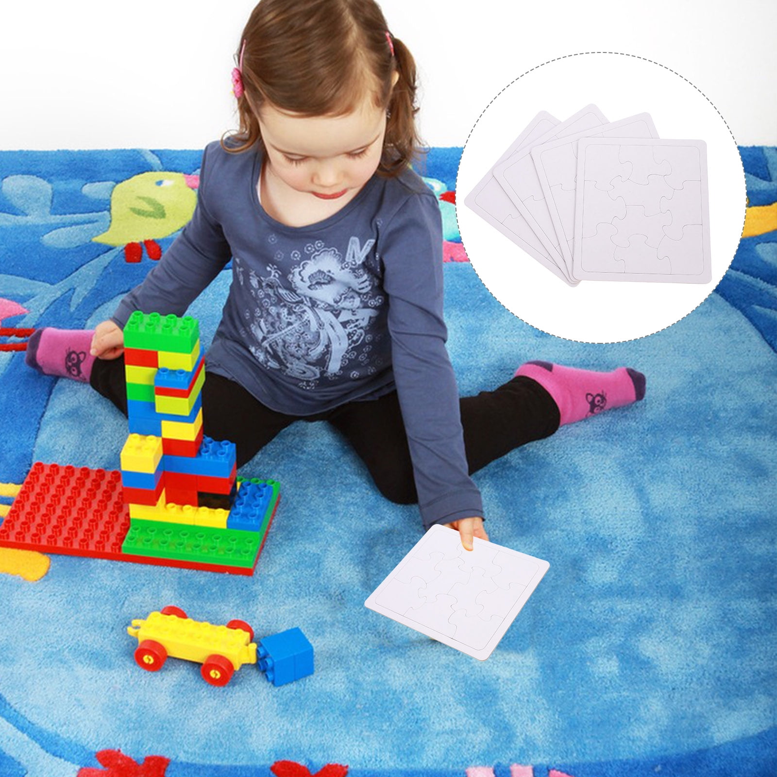 PAMINGONO 4Sheets Blank Puzzles Plaything For Children Toys Coloring ...