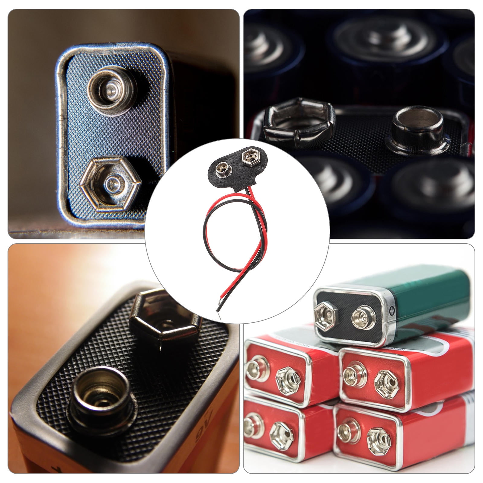 PAMINGONO Clip Connectors 9V Battery Connector Red 50pcs Connection ...