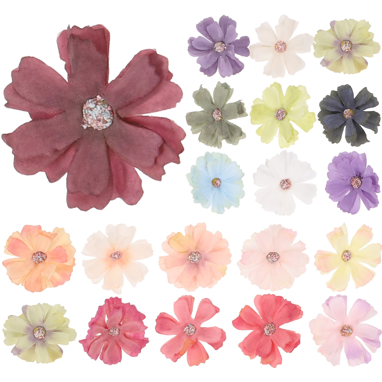 PAMINGONO 50Pcs Artificial Flowers Heads Bulk For Wedding And ...