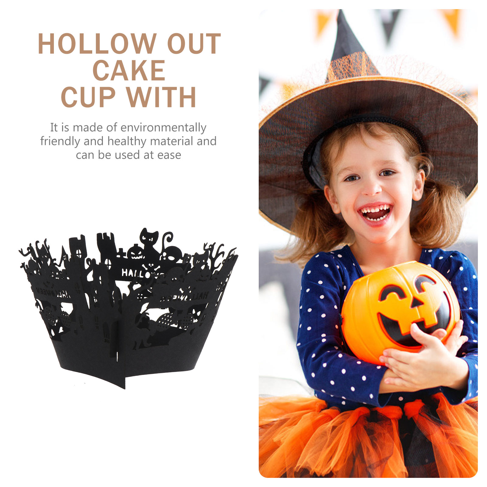 PAMINGONO 50Pcs Black Paper Hollow-Out Decor For Desserts And Table ...