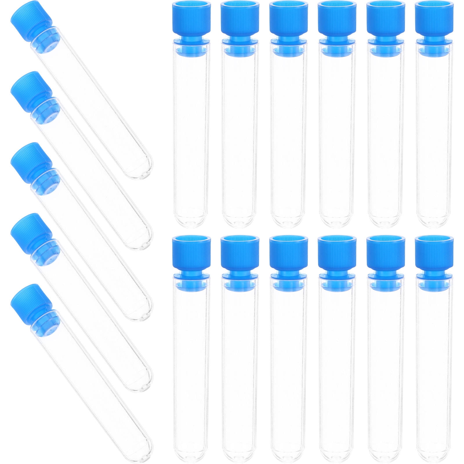 PAMINGONO 50Pcs Clear Test Tubes Plastic For Laboratory Use Sample ...