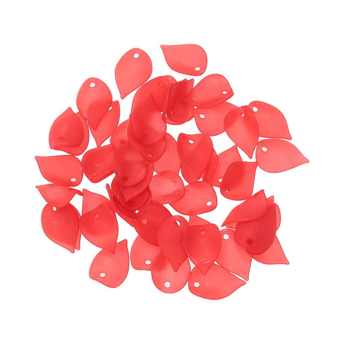 PAMINGONO 560Pack Red Plastic Petals for Jewelry Making Frosted ...