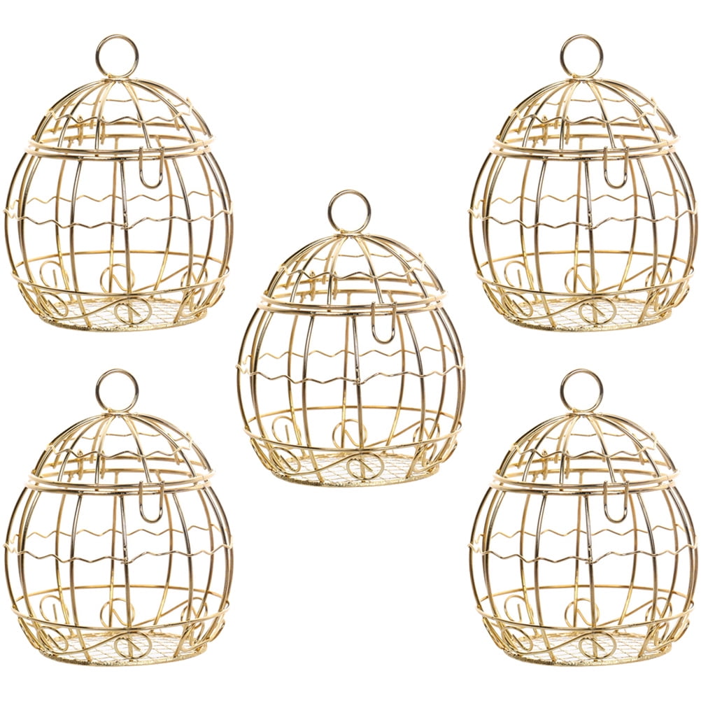 PAMINGONO 5Pcs Small Metal Cage Box for Candy Container in Golden Iron ...