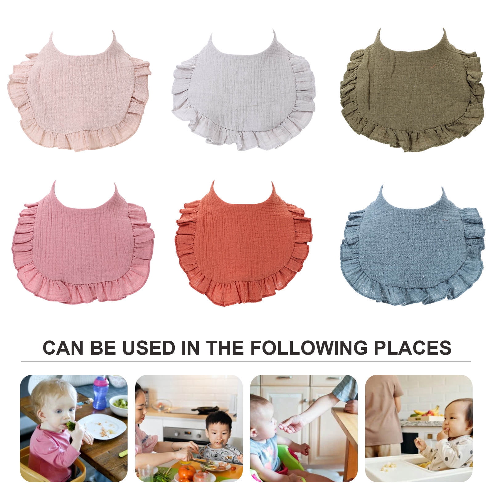 PAMINGONO 6Pcs Blue Baby Bibs for Baby Boys to Keep Clean and Dry ...