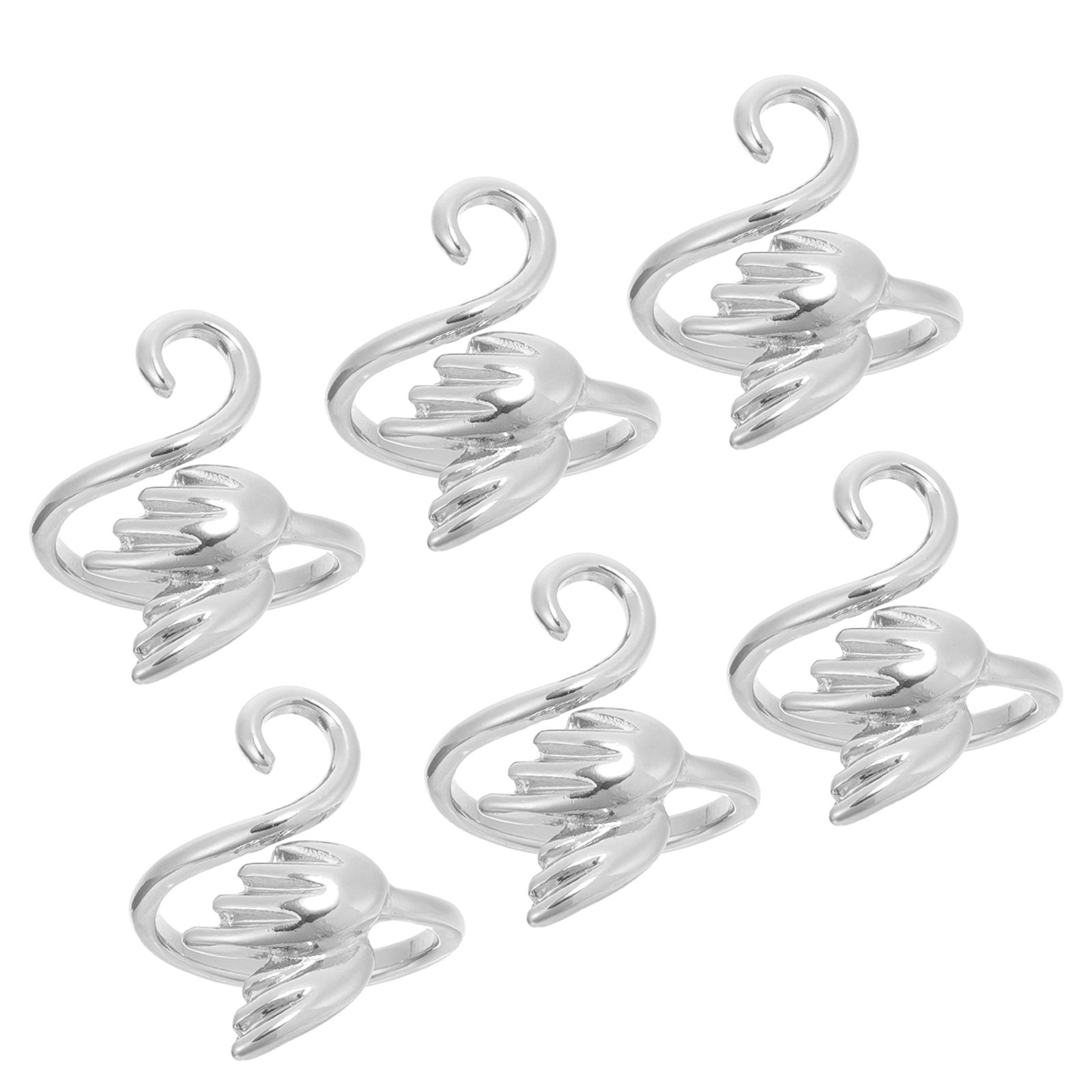 PAMINGONO 6Pcs Crochet Finger Ring Silver Circular Zinc Alloy ...