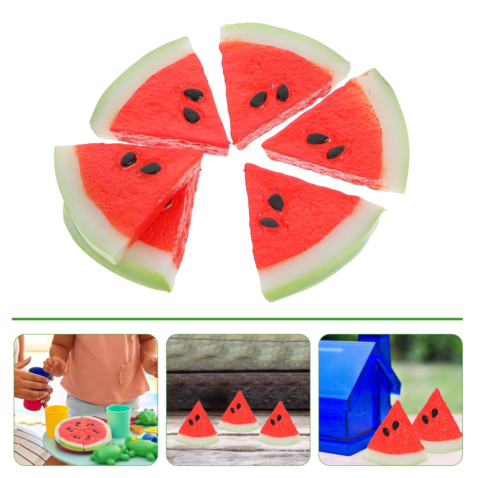PAMINGONO 6Pcs Fake Fruit Model Watermelon Slices for Dining Table ...