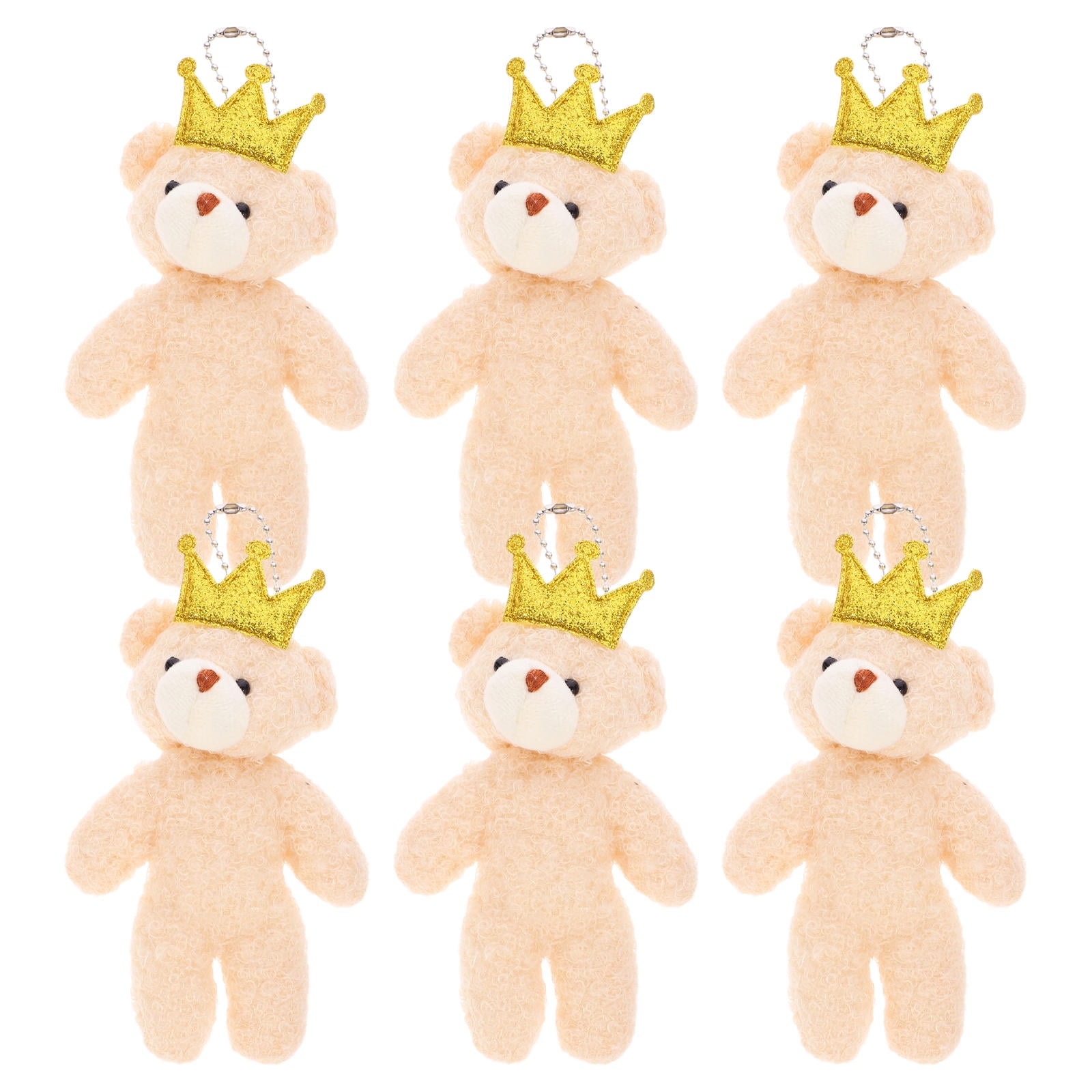 PAMINGONO Bear Keychain Pendant Mini Bear Plush Toy Multi 6Pcs 5.50X3 ...
