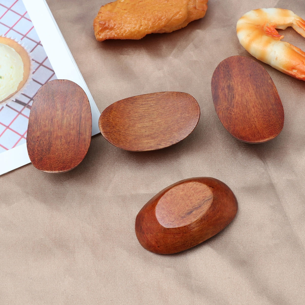 PAMINGONO Chopstick Storage Holder Ingot Shaped Wood 6Pcs Coffee ...