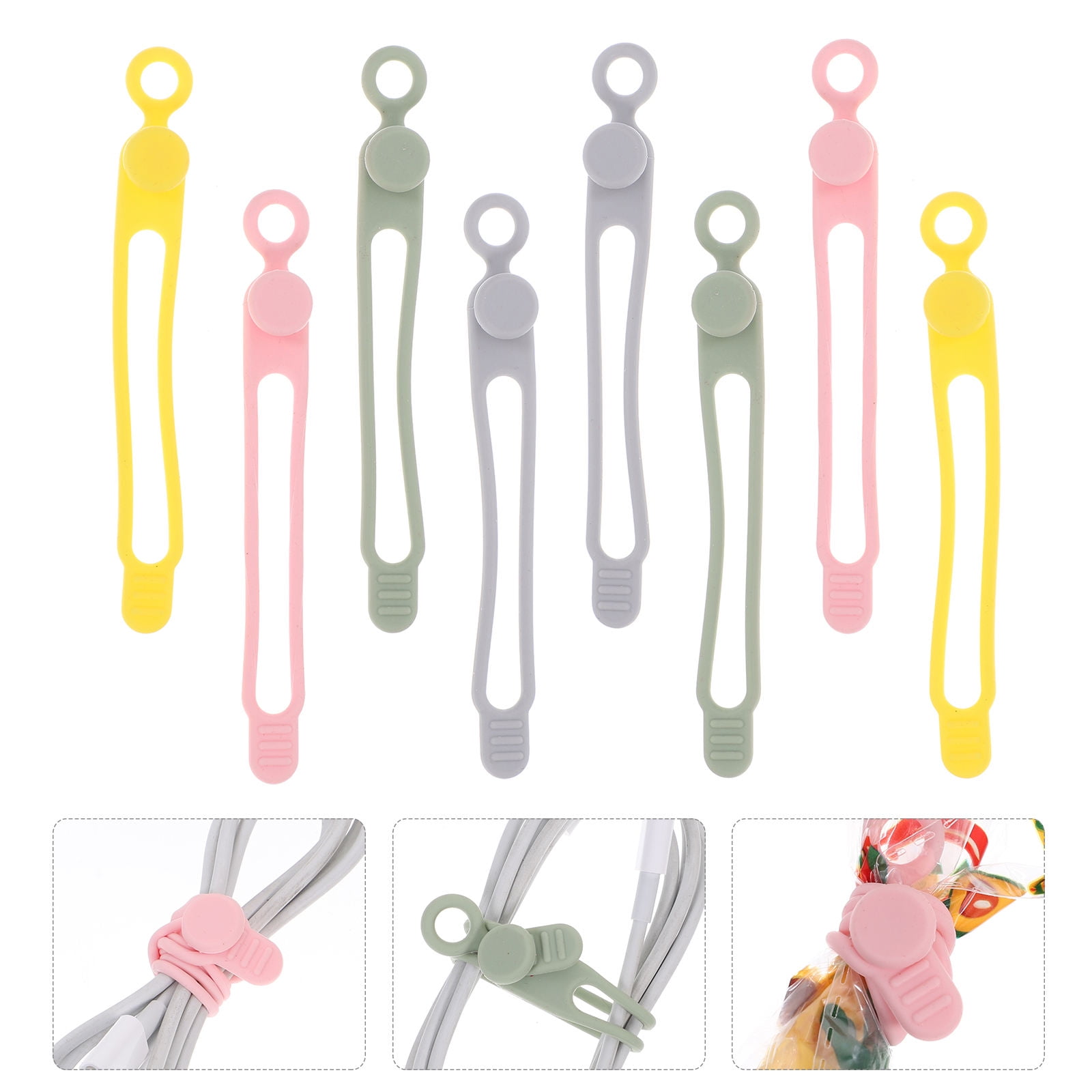 PAMINGONO Flexibility Cable Ties Green 8Pcs 4.2x0.5x0.3in - Walmart.com