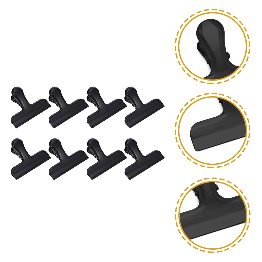 PAMINGONO 8Pcs Food Sealing Clip Black Stainless Steel for Snack Bag ...