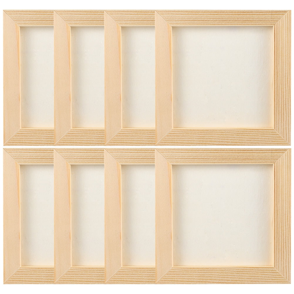 PAMINGONO Craft Picture Frame Clay Frame Khaki Wood 8Pack - Walmart.com