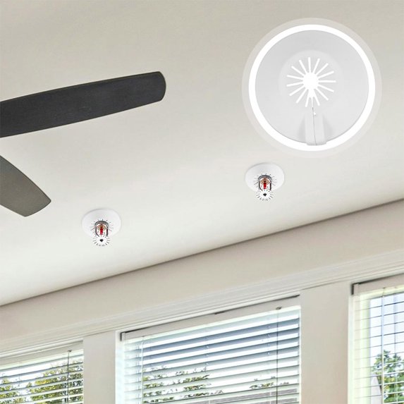 PAMINGONO 8pcs Fire Sprinkler Ceiling Cover Plate Trim Ring Plastic ...