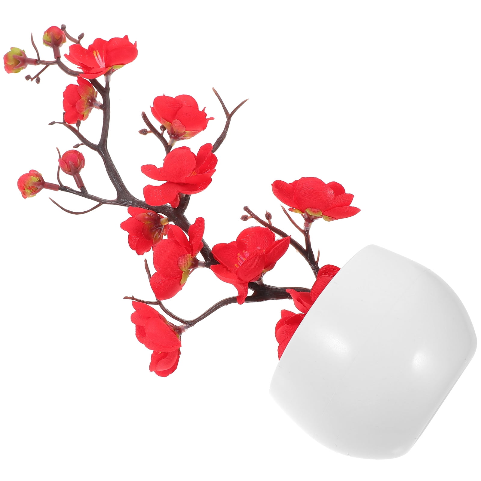 PAMINGONO Artificial Plum Flowers Realistic Style Fake Potted Plants Ornament 1Pcs - Walmart.com