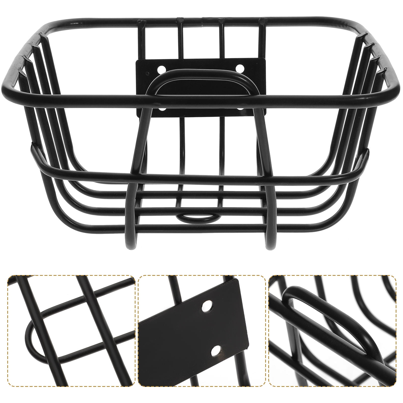 PAMINGONO Bicycle Basket Front Iron 1Set 9.6X8.9X5.1in - Walmart.com