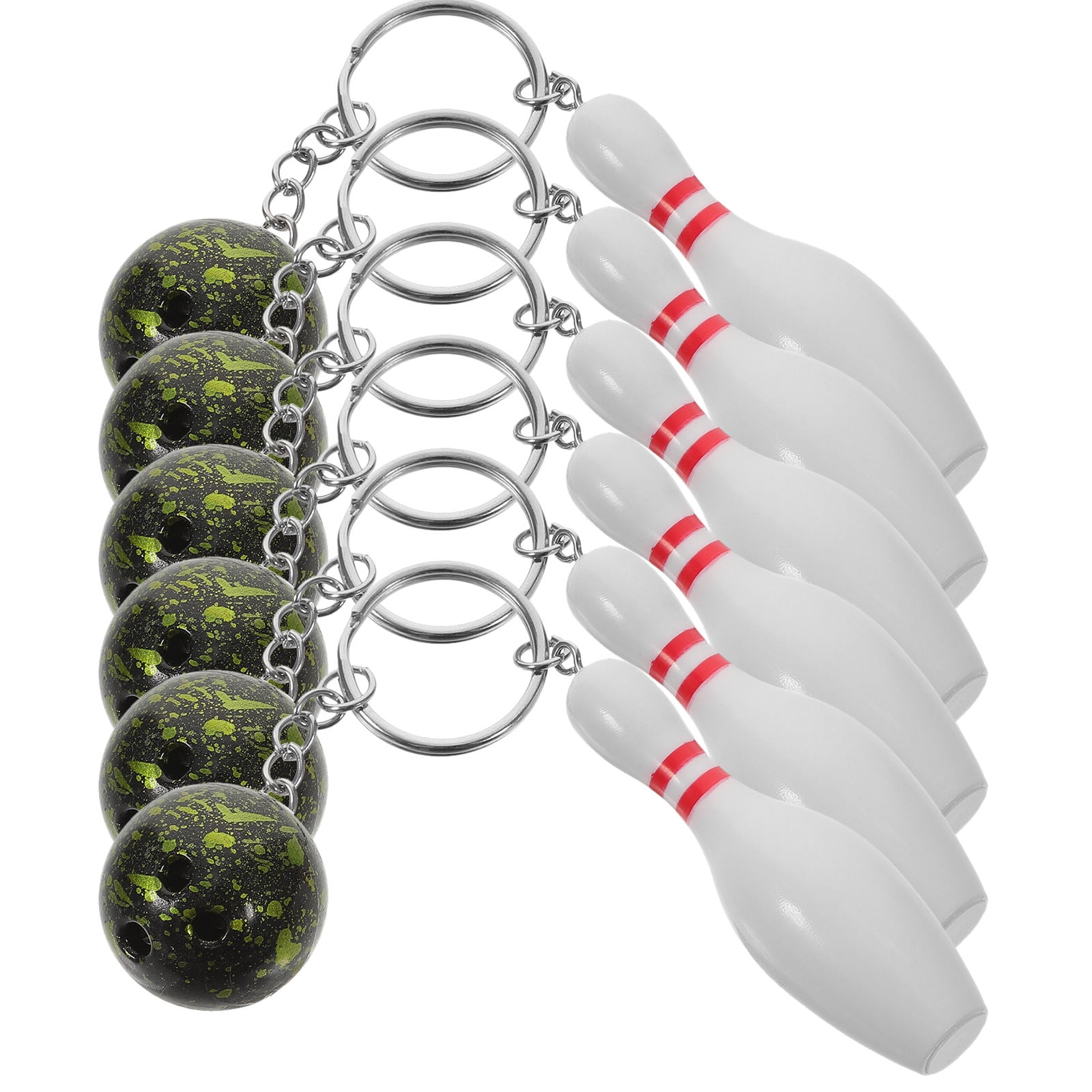 PAMINGONO Bowling Pin Keychain with and Pin Made of PVC and Metal Green ...