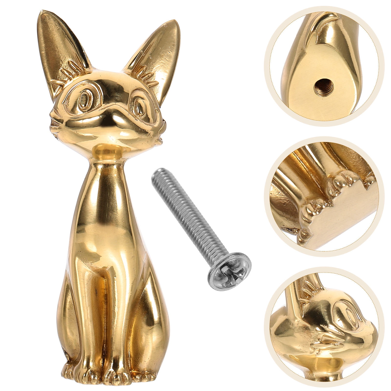 PAMINGONO Brass Cat Shaped Cabinet Knob 1Set for Practical Use in Home ...
