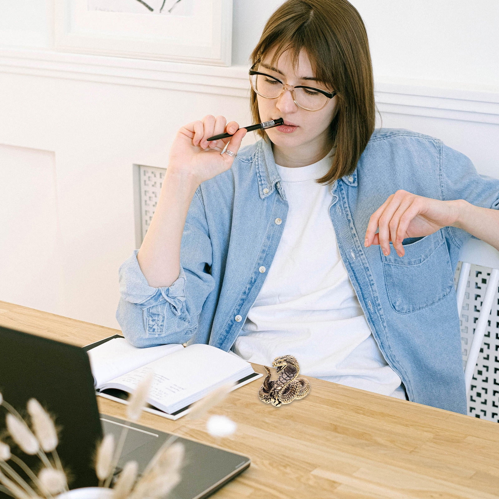 PAMINGONO Brass Snake Figurine Decor for TV Cabinet and Living Room ...