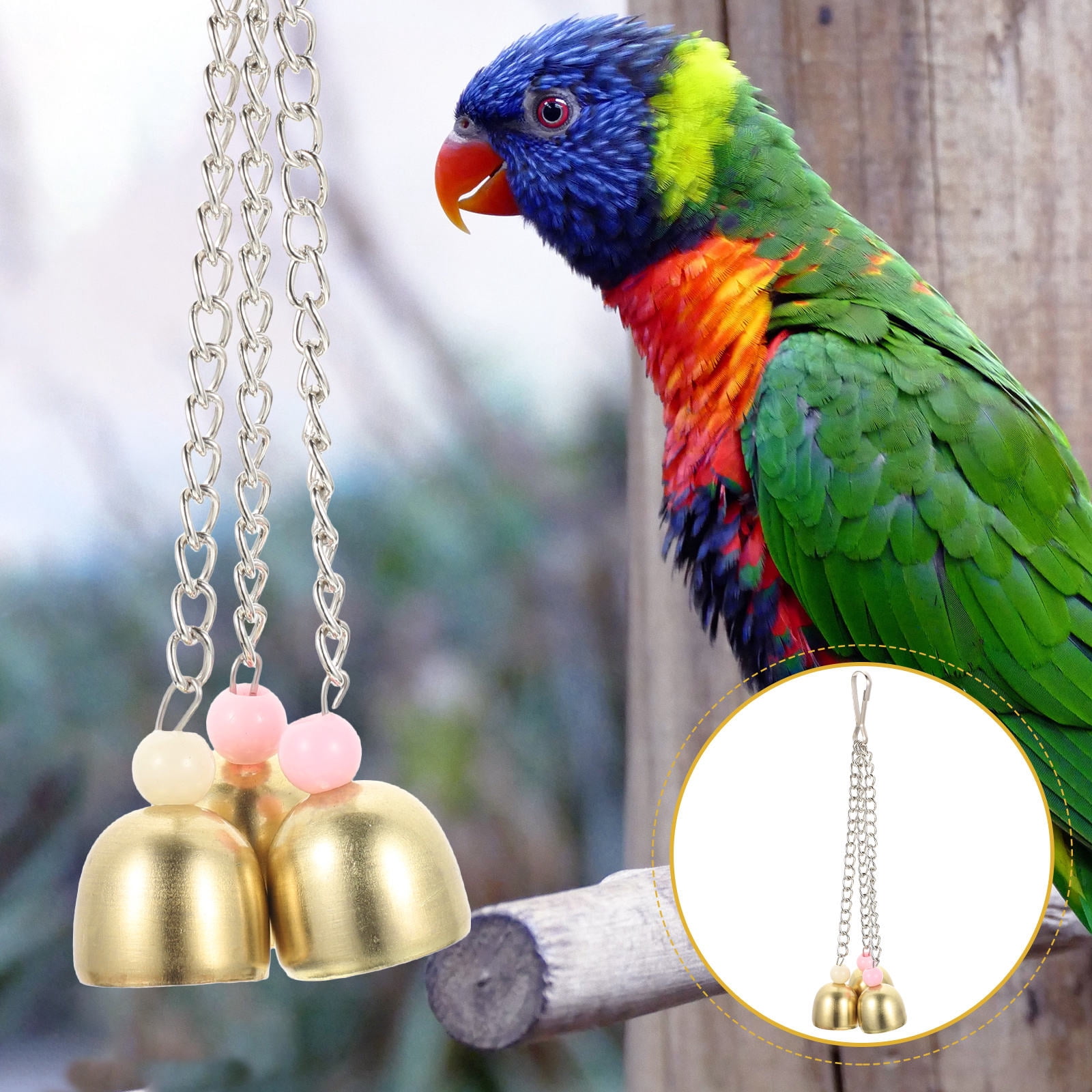 PAMINGONO Cage Bird Bell For Parakeets Durable Hanging Bird Supply With ...