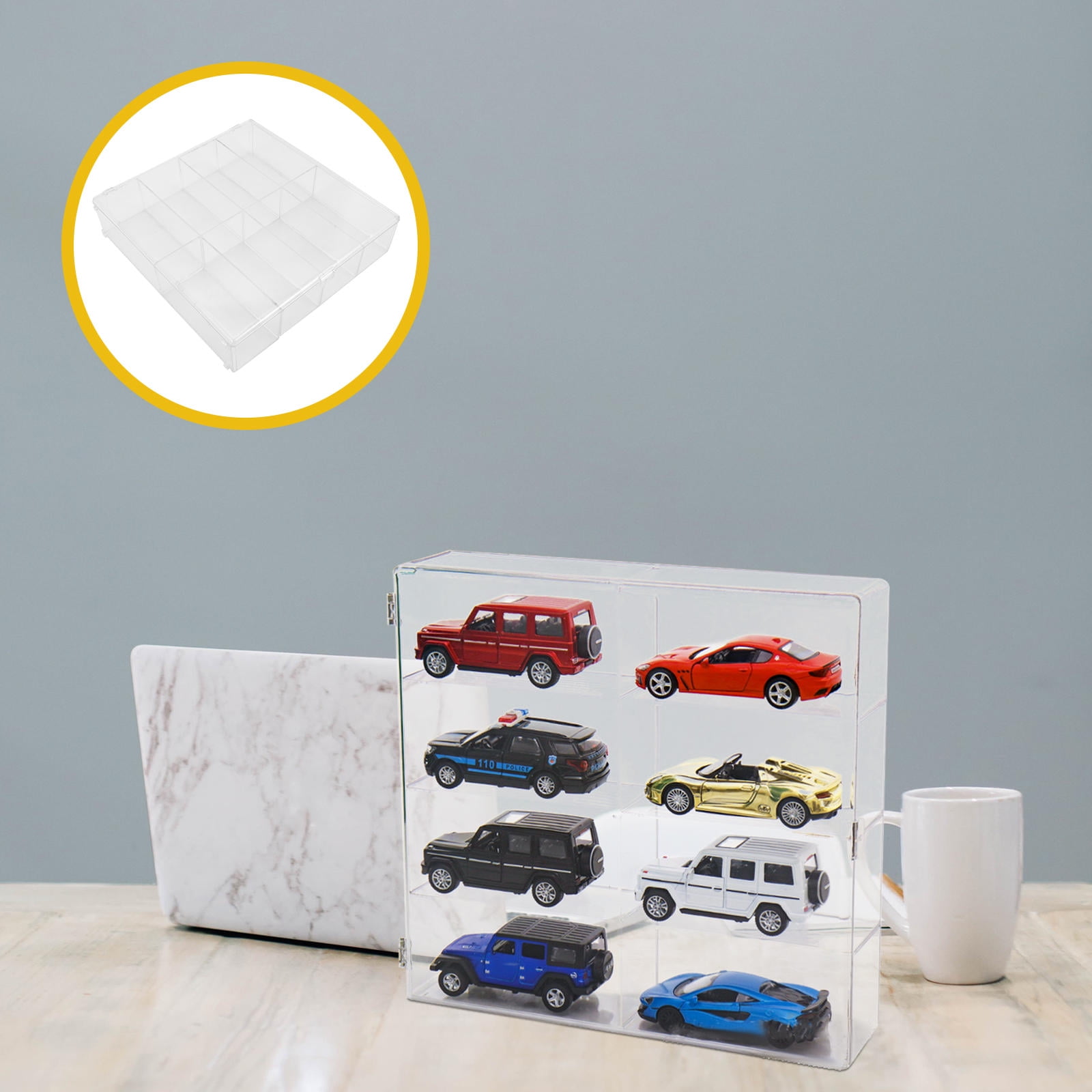 PAMINGONO Car Model Display Case Clear Model Car Storage Shelf 30x29cm ...