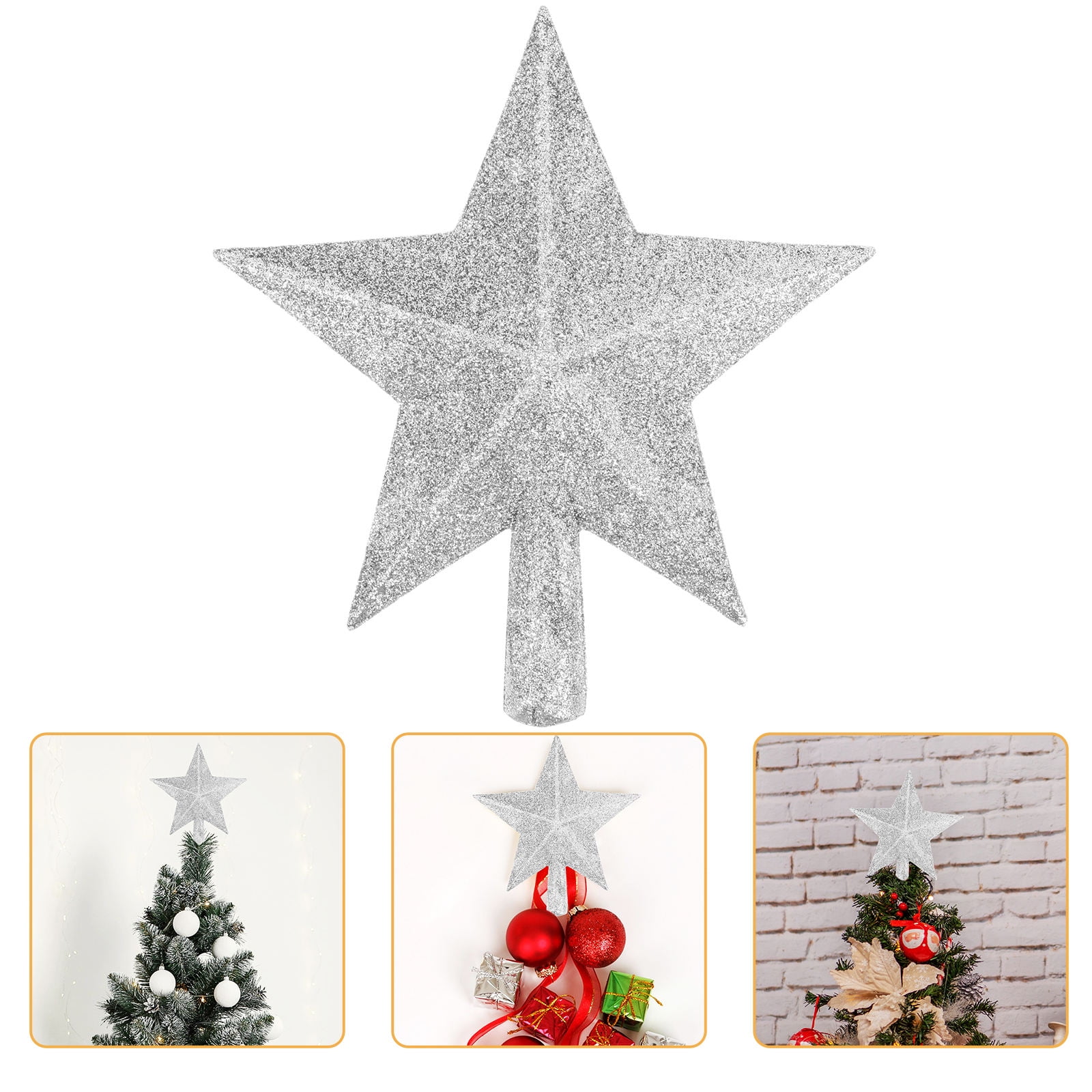 PAMINGONO Christmas Star Topper 1Set White Plastic Tree Topper for Home ...