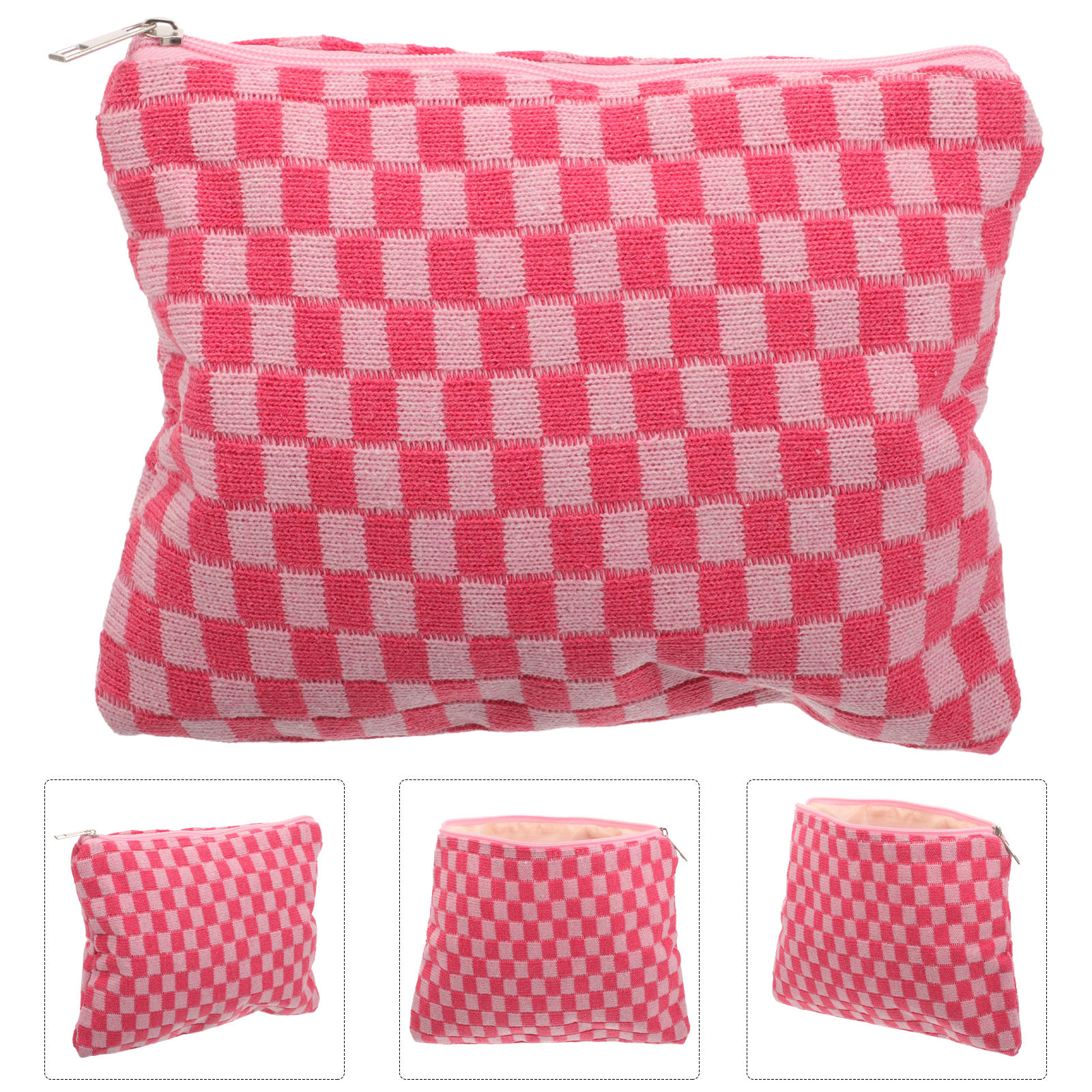 PAMINGONO Compact Rectangular Makeup Bag 1Pcs Pink Cloth for Office Use ...