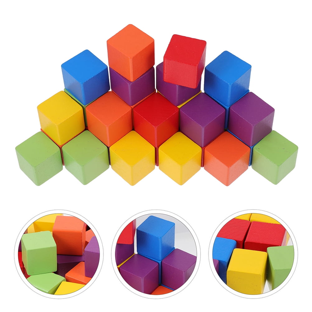 PAMINGONO Counting Blocks for Math 60Pcs Colorful Wooden Cubes ...