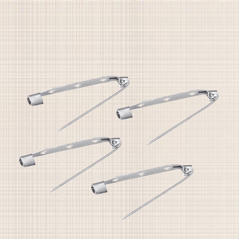 PAMINGONO Craftsmen Diy 200Pcs Bar Brooch Safety Clasp Pin Back Silver ...