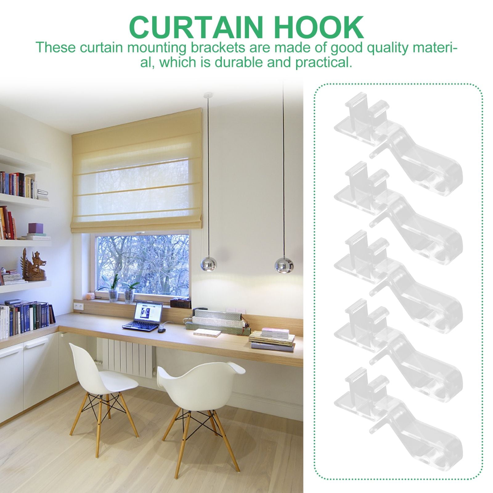 PAMINGONO Curtain Parts Hangers 5Set Plastic for Homeowners Simple and ...