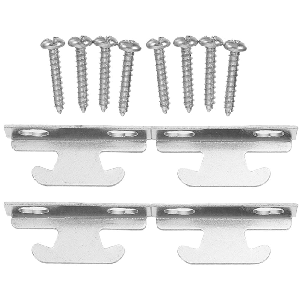 PAMINGONO Curtain Rod Bracket 4Sets Silver Iron Curved for Home and ...