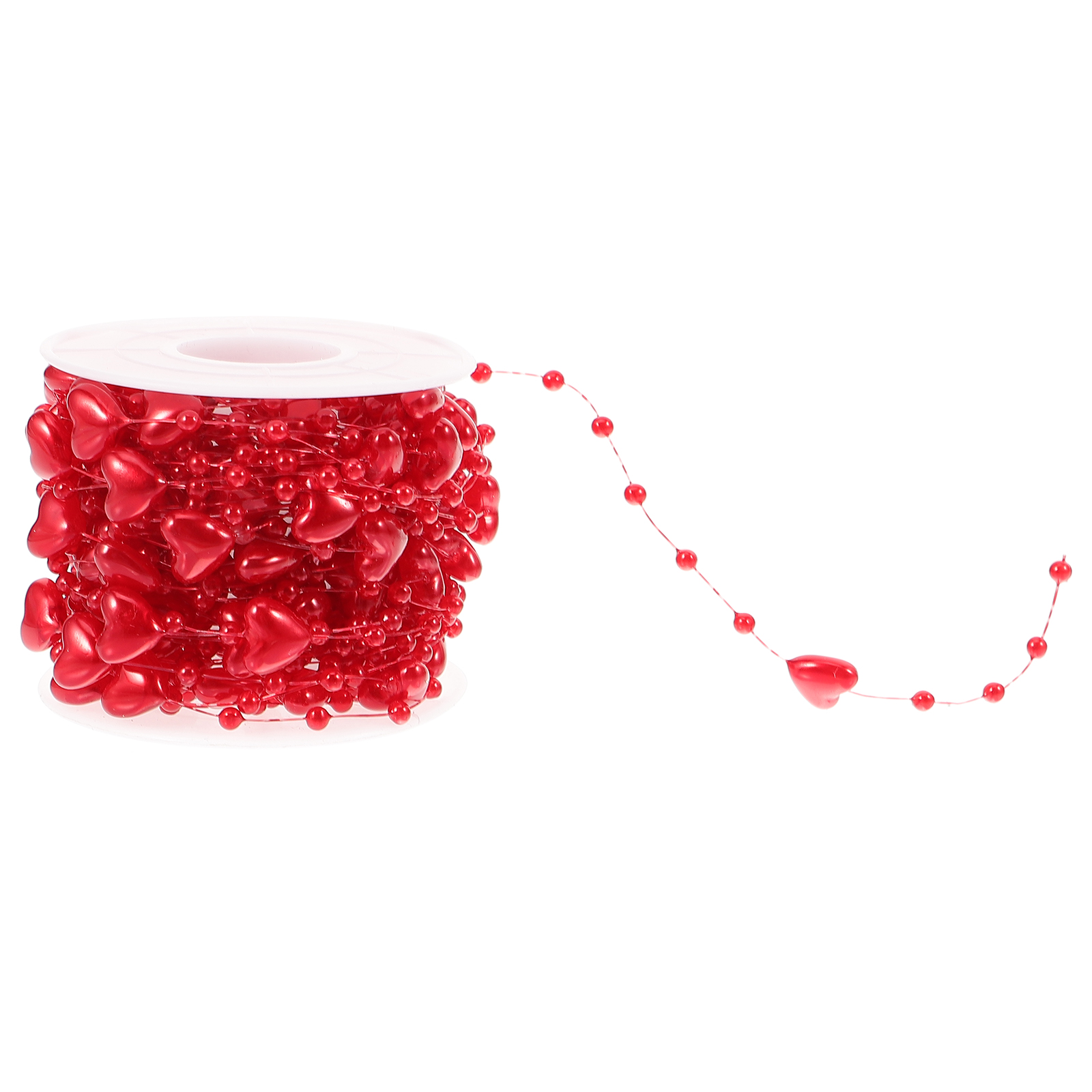 PAMINGONO DIY Beading Chain 1 Roll Red Heart Shaped Plastic String for ...