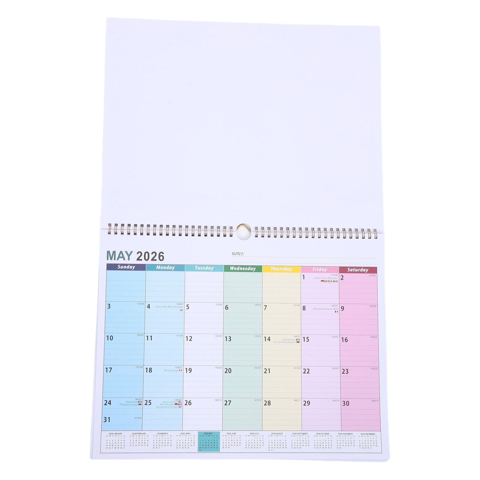 PAMINGONO Annual Hanging Wall Calendar Paper Planner Vertical Layout ...