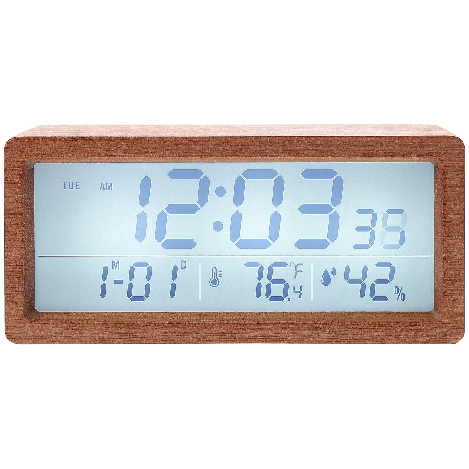 PAMINGONO Digital Clock Temperature Humidity Display Rectangular Table ...