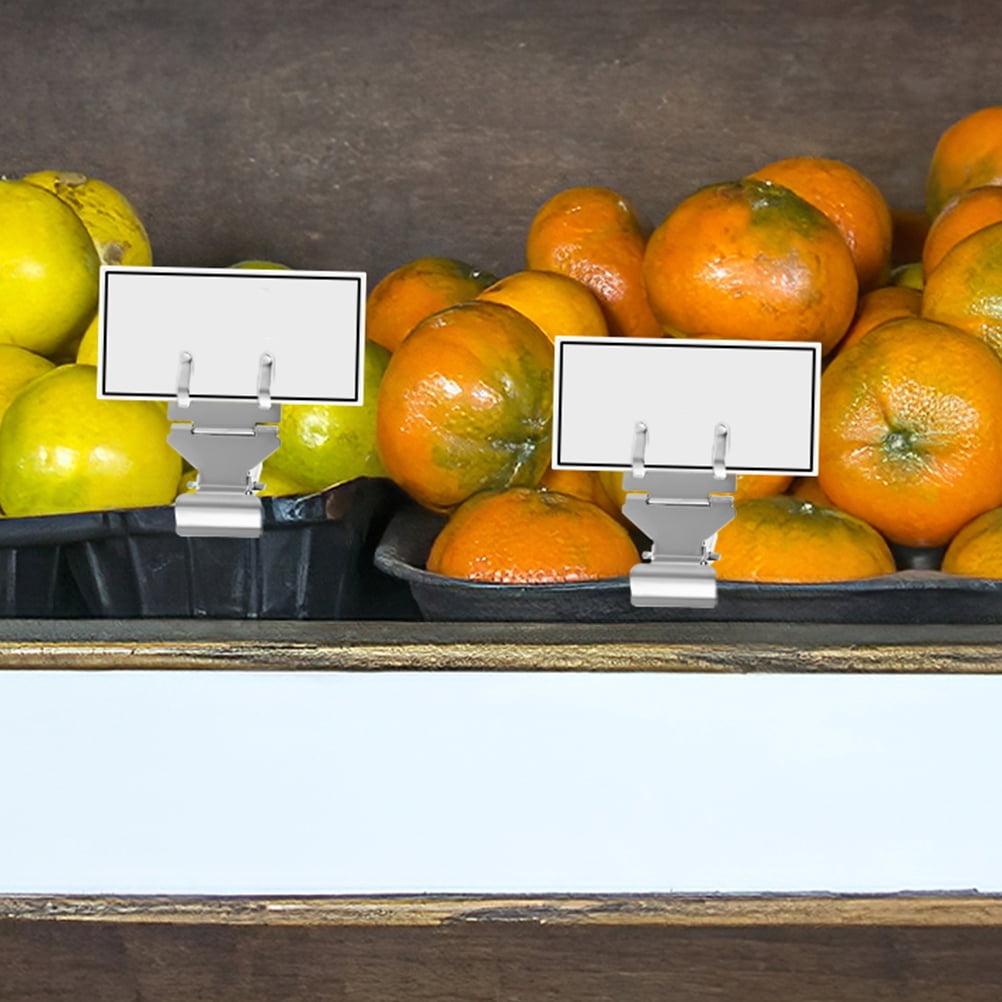 PAMINGONO Retail Signs Clamp Price Sign Clamps Metal Silver Advertising ...