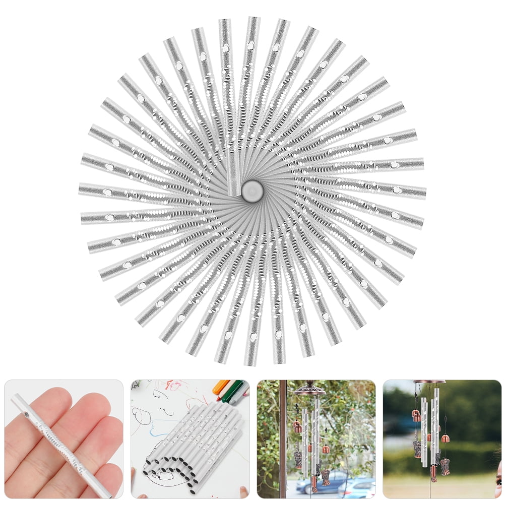 PAMINGONO Diy Wind Chime Tubes 30Pack Metal Silver Delicate Design for ...