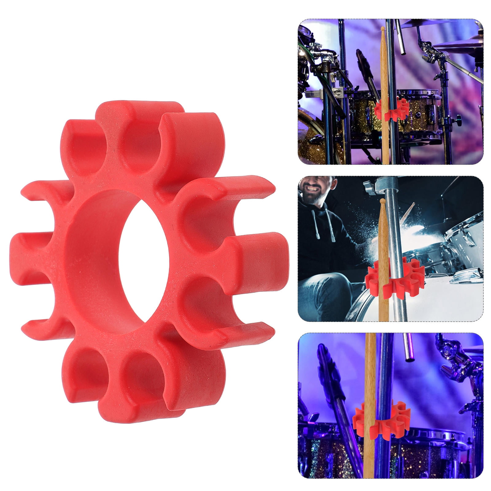 PAMINGONO Durable Drum Stick Organizer Red Silicone 1Set Perfect For ...