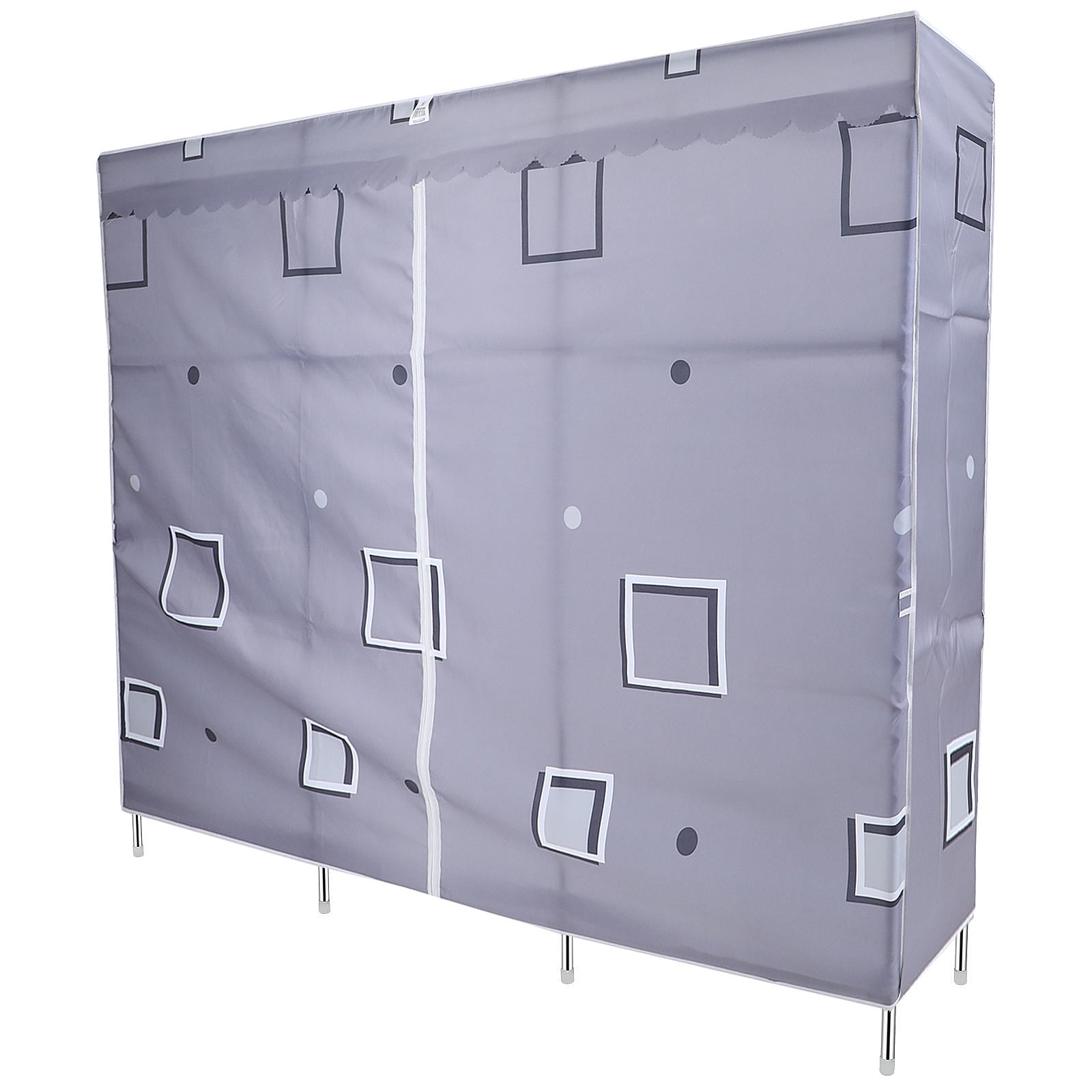 PAMINGONO Fabric Wardrobe Closet Grey for Home Use Sleek Design and ...