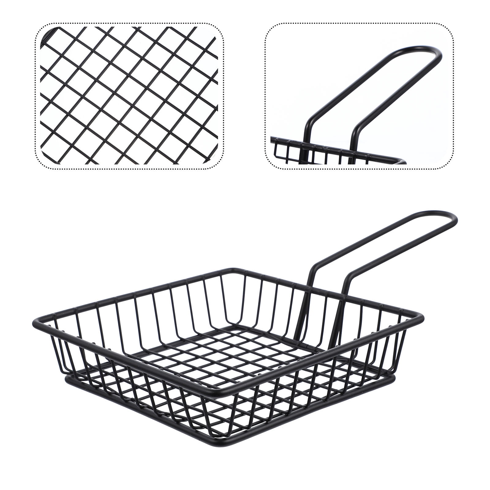 PAMINGONO Fried Chicken Basket Black Iron Food Storage Deep Frying ...